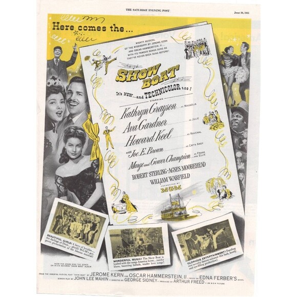Other | Vintage Original Showboat Movie Magazine Advertisement 1951 ...